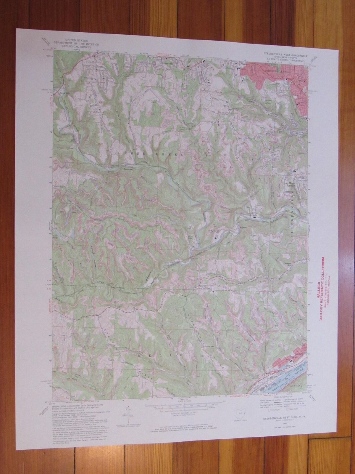 Steubenville West Ohio 1970 Original Vintage USGS Topo Map: (1970) Map ...