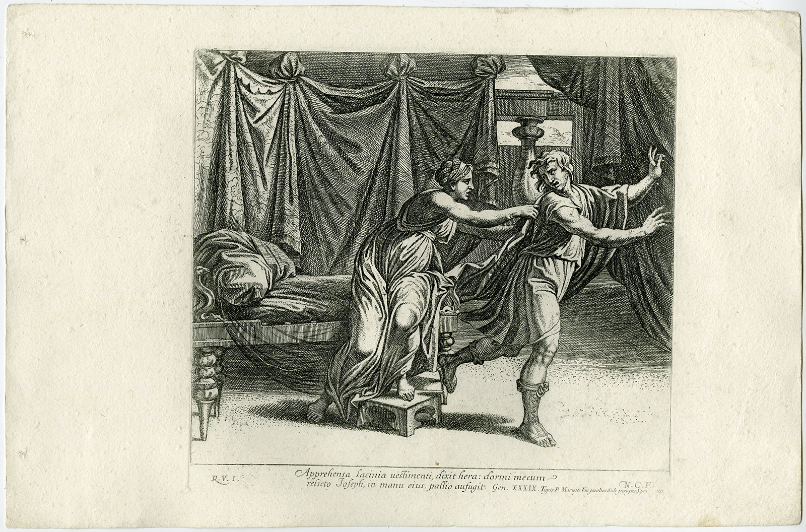 Antique Print-EGYPT-POTIPHAR WIFE-JOSEPH-Chapron-1649: (1649) Kunst ...