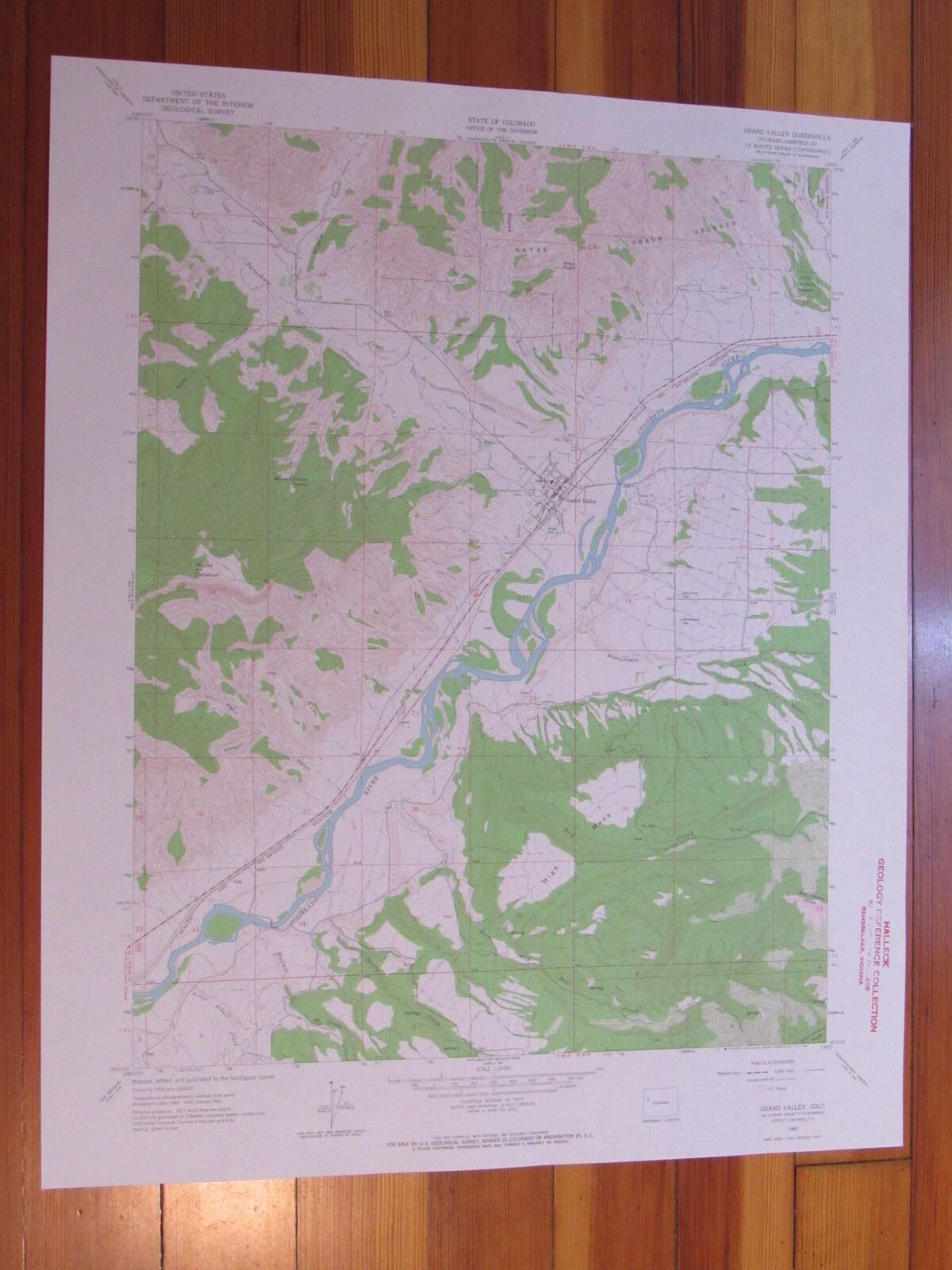 Grand Valley Colorado 1964 Original Vintage USGS Topo Map: (1964) Map ...