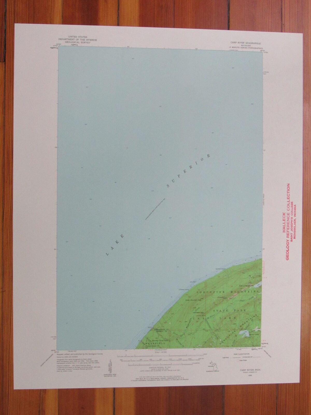 Carp River Michigan 1961 Original Vintage USGS Topo Map: (1961) Map ...