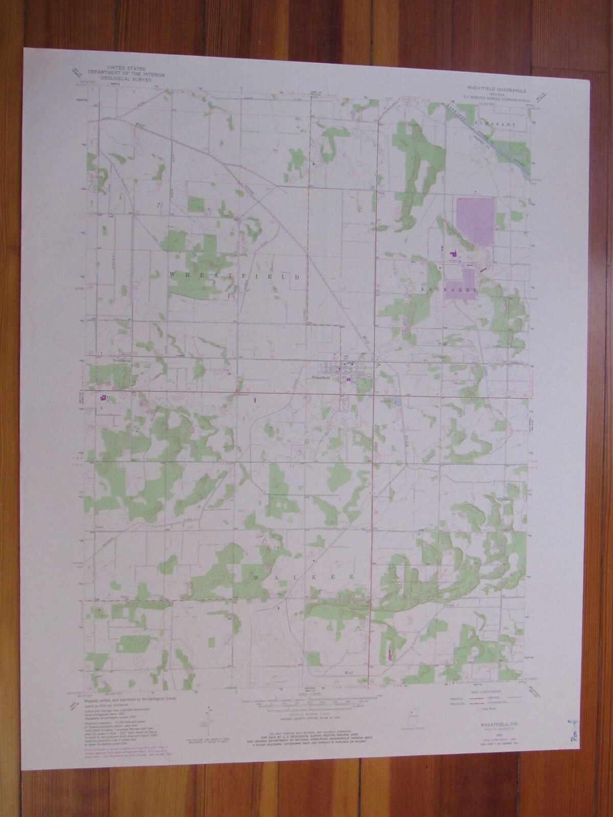 Wheatfield Indiana 1980 Original Vintage USGS Topo Map: (1980) Map ...