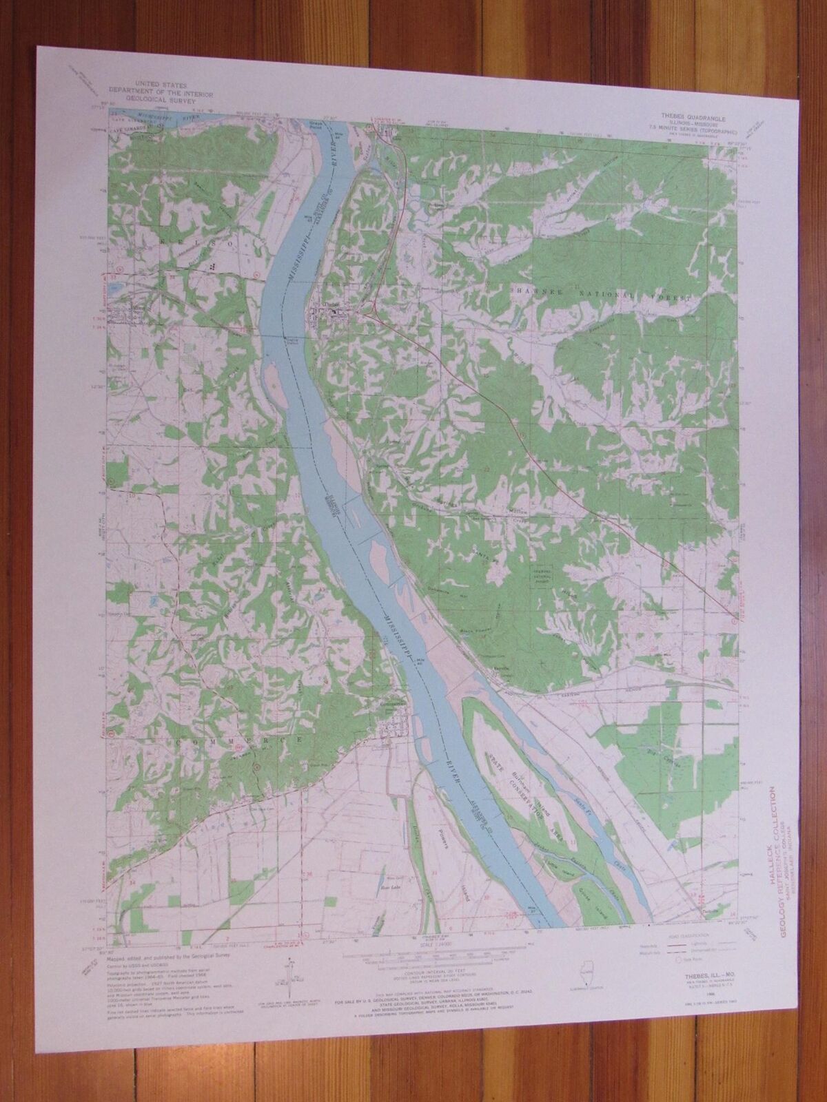 Thebes Illinois 1968 Original Vintage USGS Topo Map: (1968) Map ...