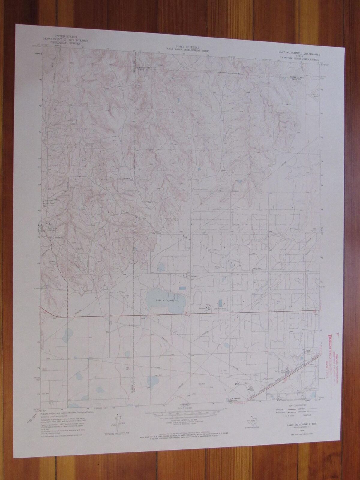 Lake McConnell Texas 1967 Original Vintage USGS Topo Map: (1967) Map ...