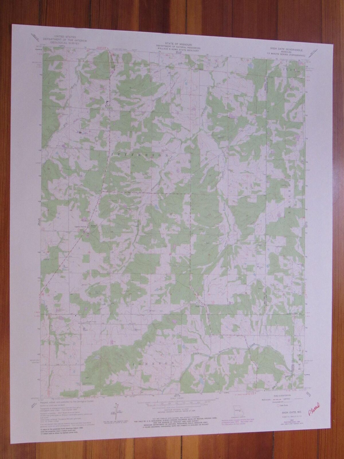High Gate Missouri 1980 Original Vintage USGS Topo Map: (1980) Map ...