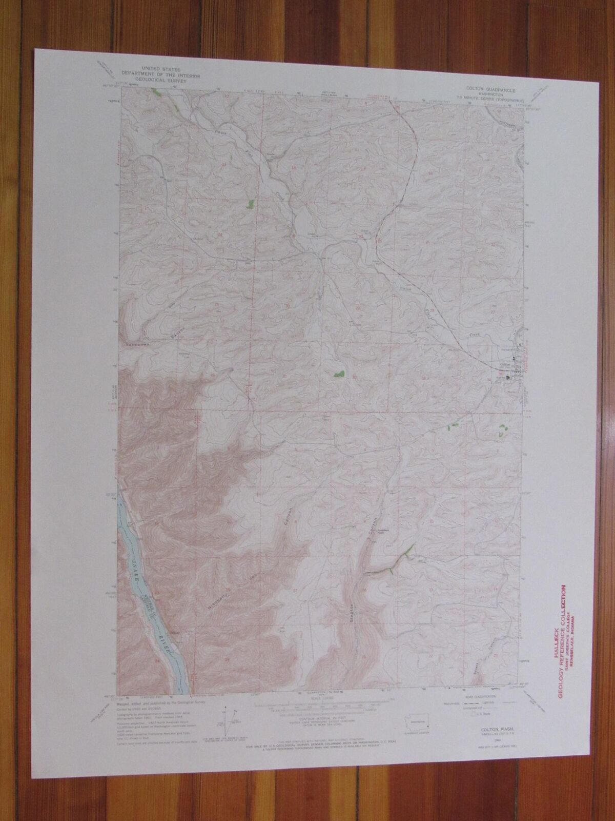 Colton Washington 1965 Original Vintage USGS Topo Map: (1965) Map ...