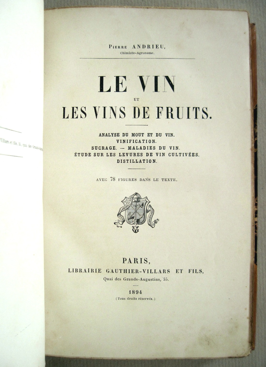 LE VIN ET LES VINS DE FRUITS: Analyse du Mout et du Vin. Vinification ...