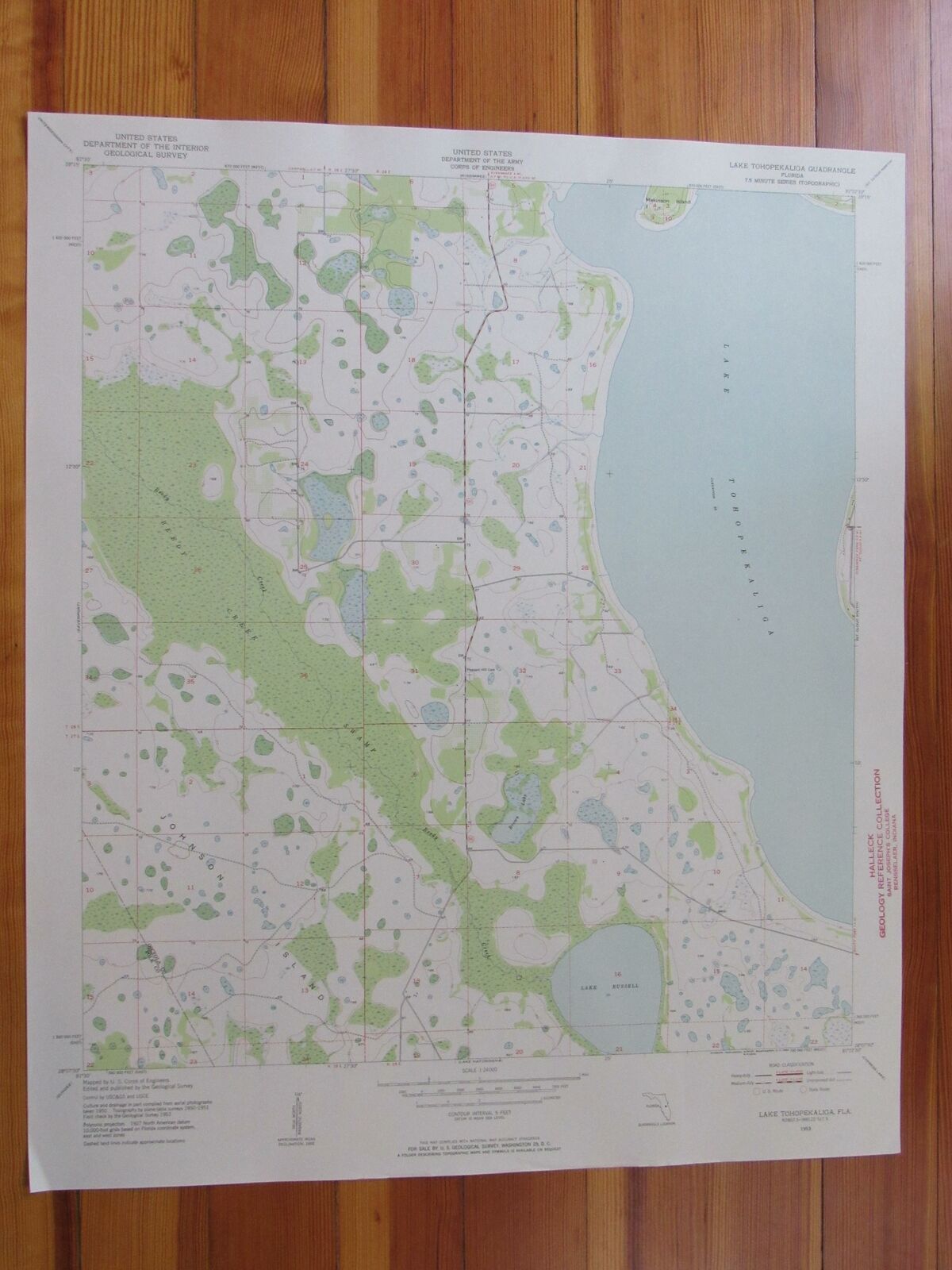 Lake Tohopekaliga Florida 1954 Original Vintage USGS Topo Map: (1954 ...