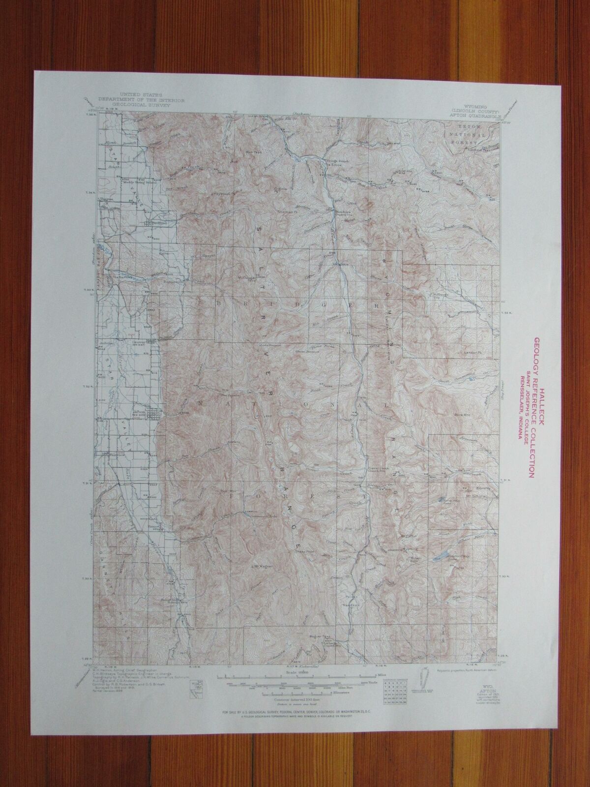 Afton Wyoming 1951 Original Vintage USGS Topo Map: (1951) Map ...