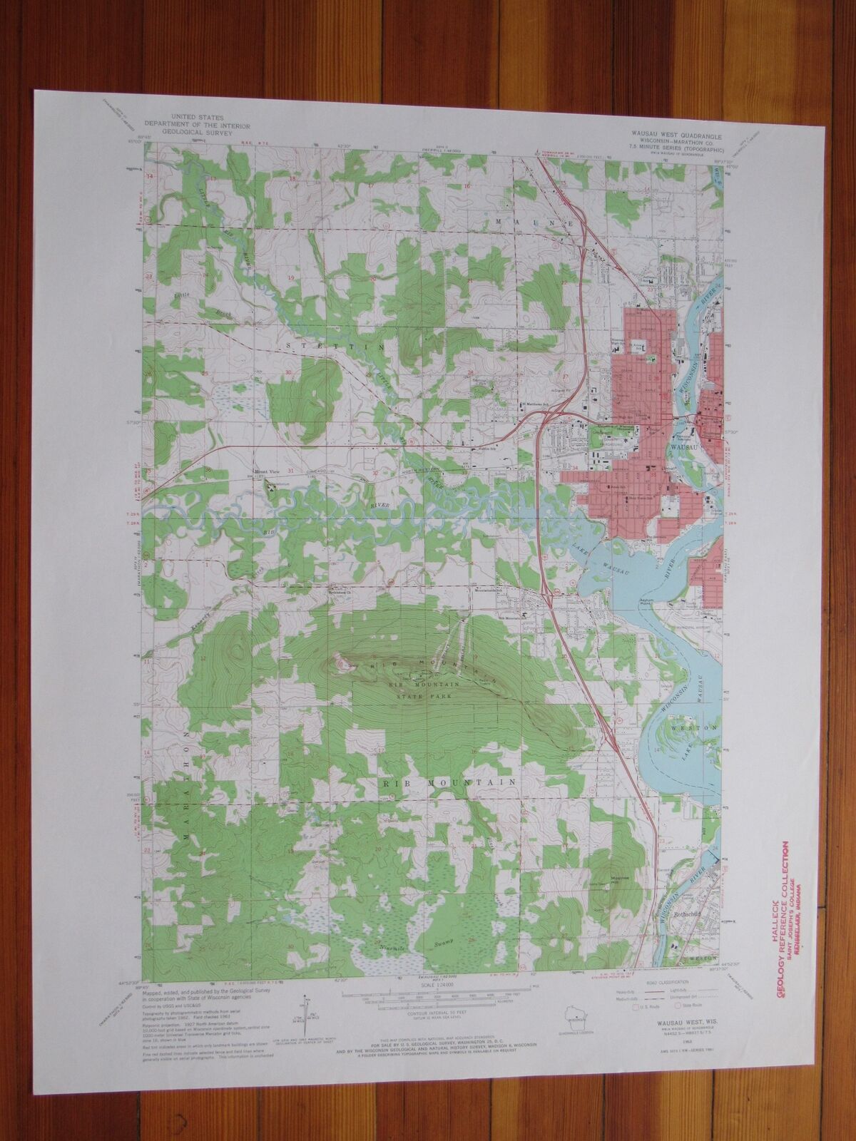 Wausau West Wisconsin 1964 Original Vintage USGS Topo Map: (1964) Map ...