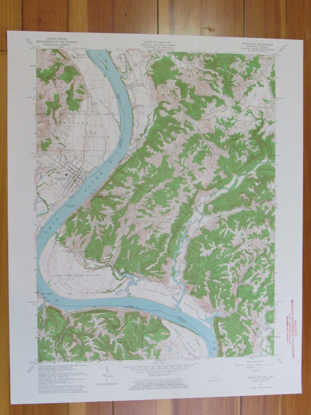Rising Sun Indiana 1963 Original Vintage USGS Topo Map: (1963) Map ...