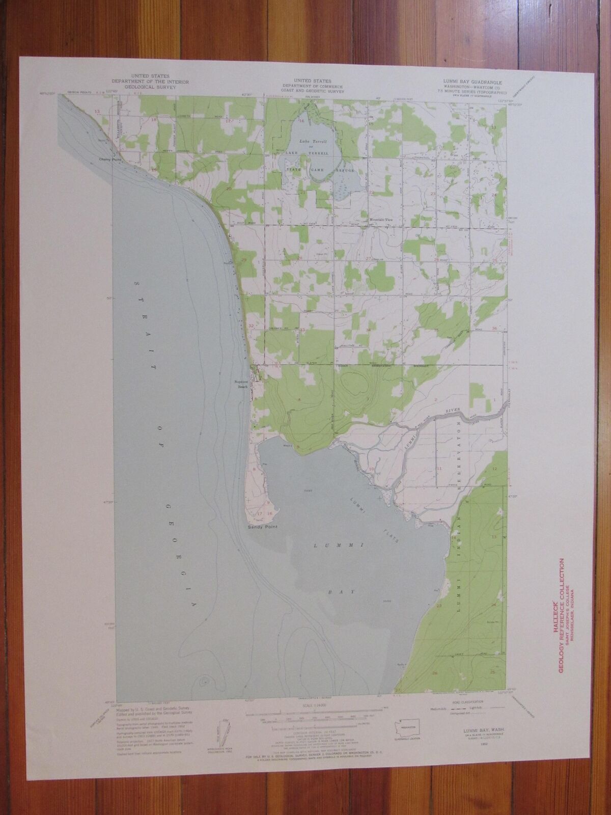 Lummi Bay Washington 1957 Original Vintage USGS Topo Map: (1957) Map ...