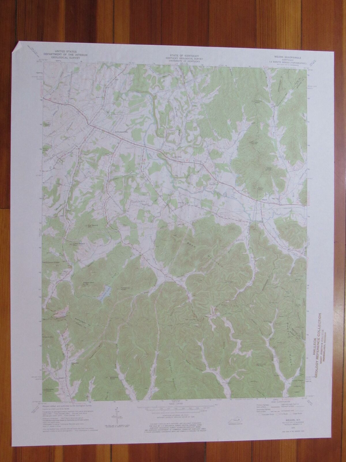 Means Kentucky 1977 Original Vintage USGS Topo Map: (1977) Map ...