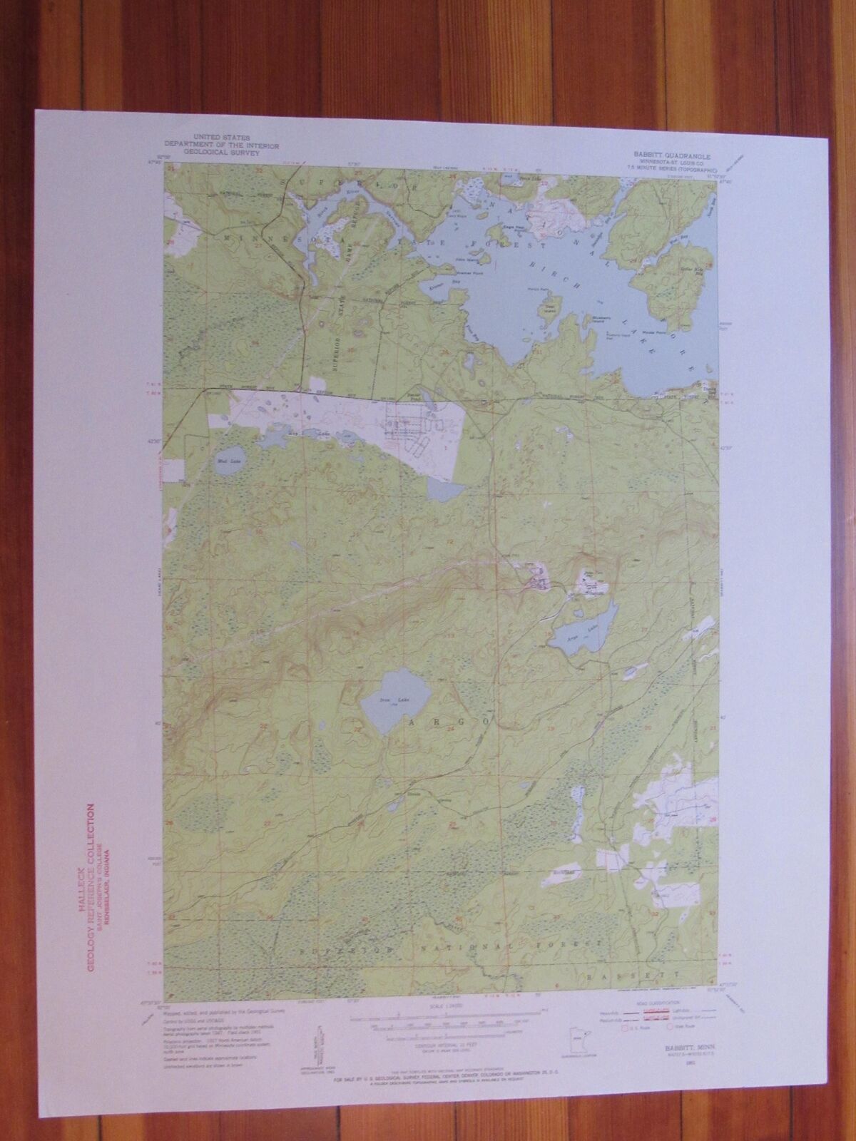 Babbitt Minnesota 1953 Original Vintage USGS Topo Map: (1953) Map ...