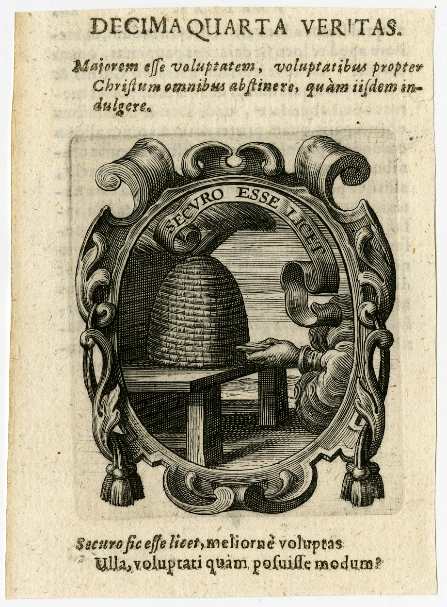Rare Antique Print-BEEHIVE-HAND-HONEY-Haineuve-Cuvelier-1650: (1650 ...