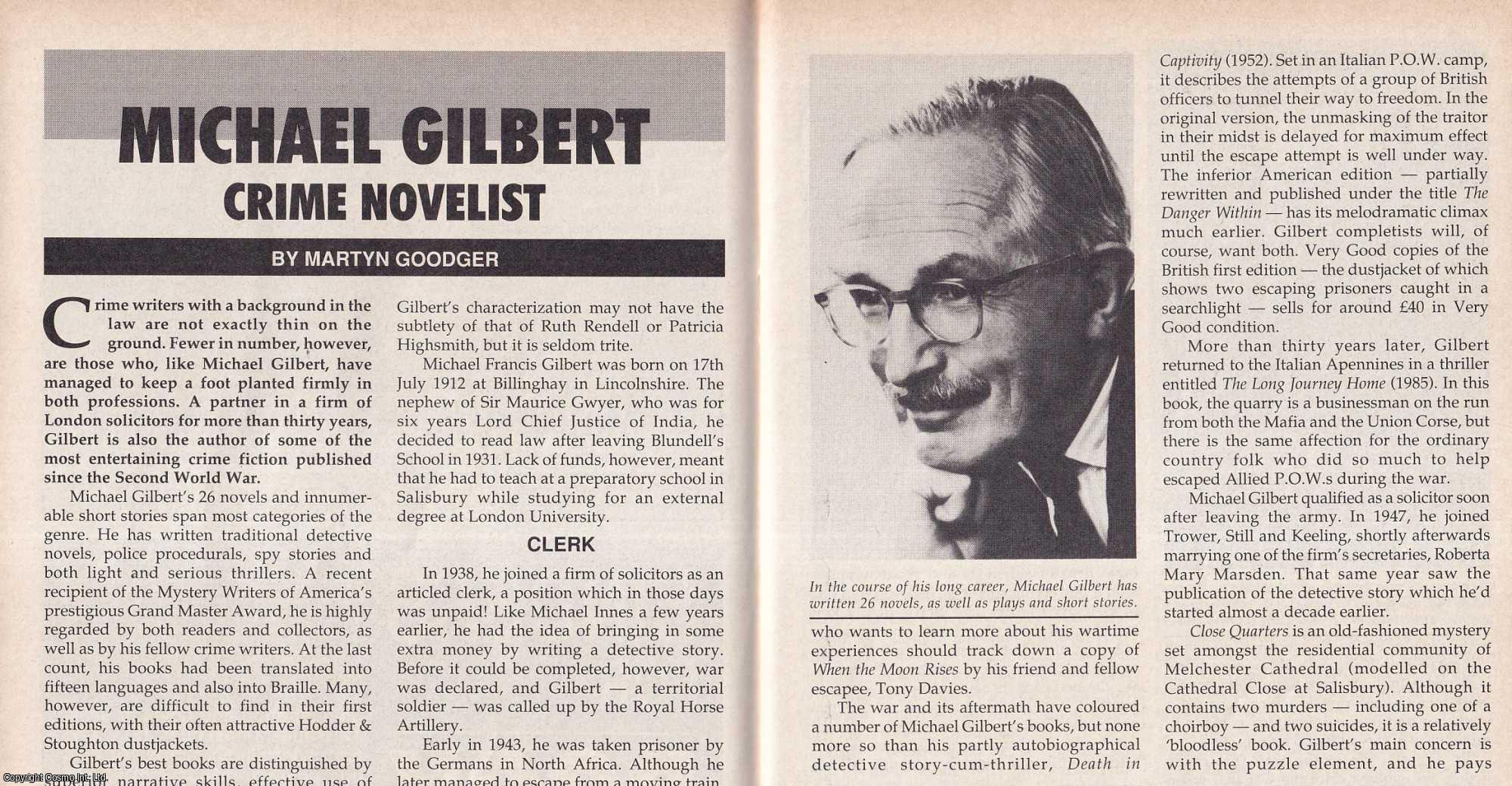 Michael Gilbert. Crime Novelist. This is an original article separated ...