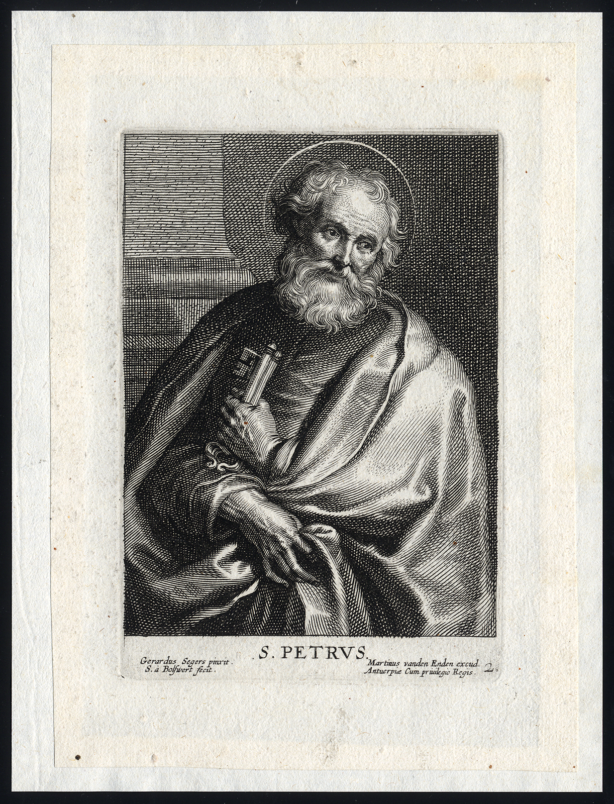 Antique Master Print-SAINT PETER-KEYS-PORTRAIT-Bolswert-Segers-ca. 1650 ...