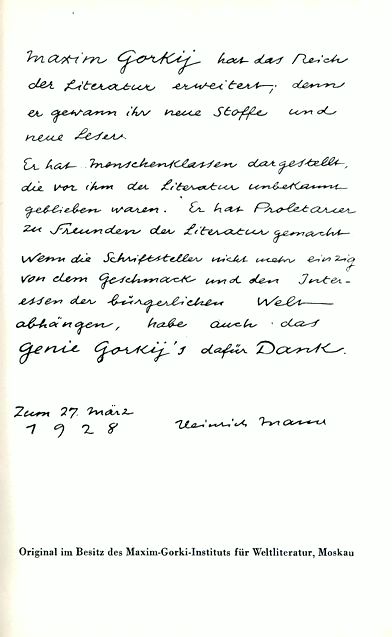 HEINRICH MANN - Renn, Ludwig: "HEINRICH MANN ZUM GEDENKEN. 1871-1950 ...