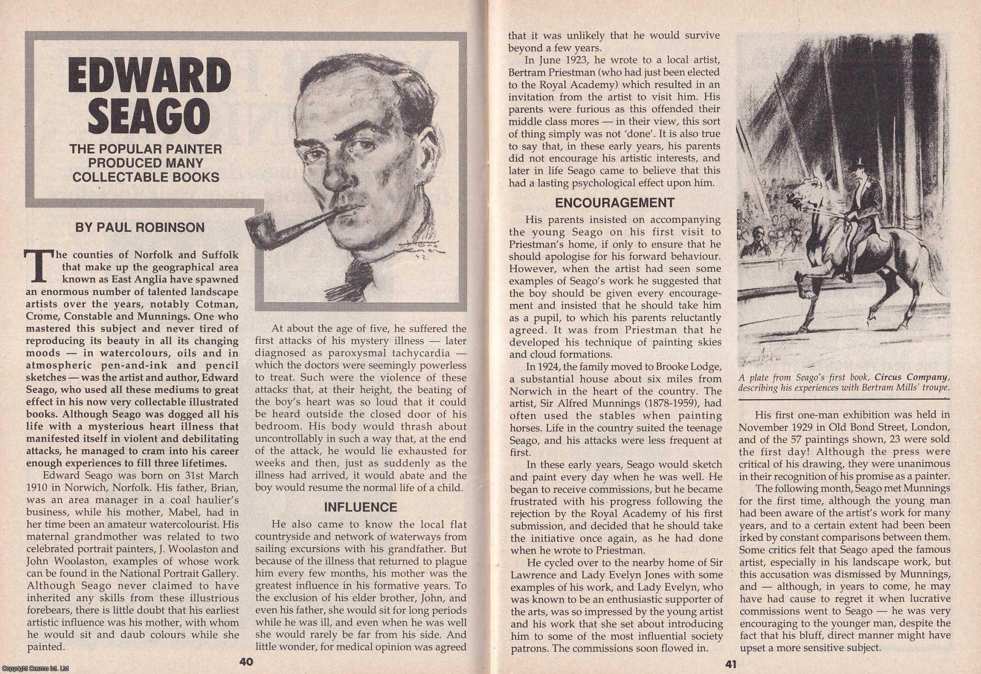 Edward Seago : Artist. This is an original article separated from an ...