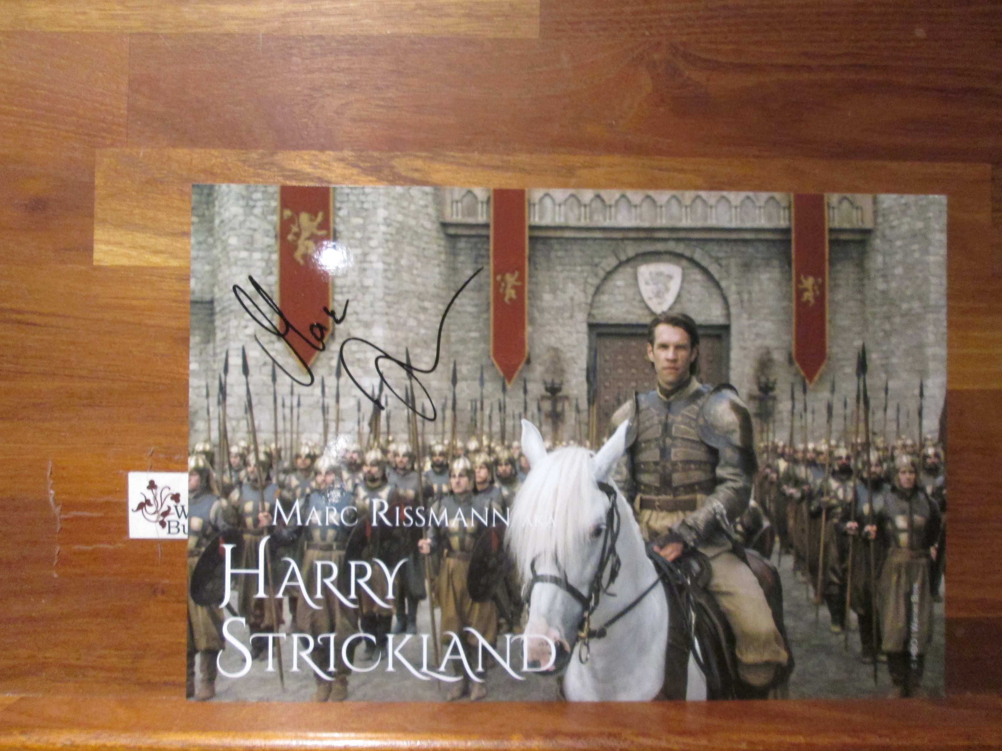 Original Autogramm Marc Rissmann as Harry Strickland COA Game of ...