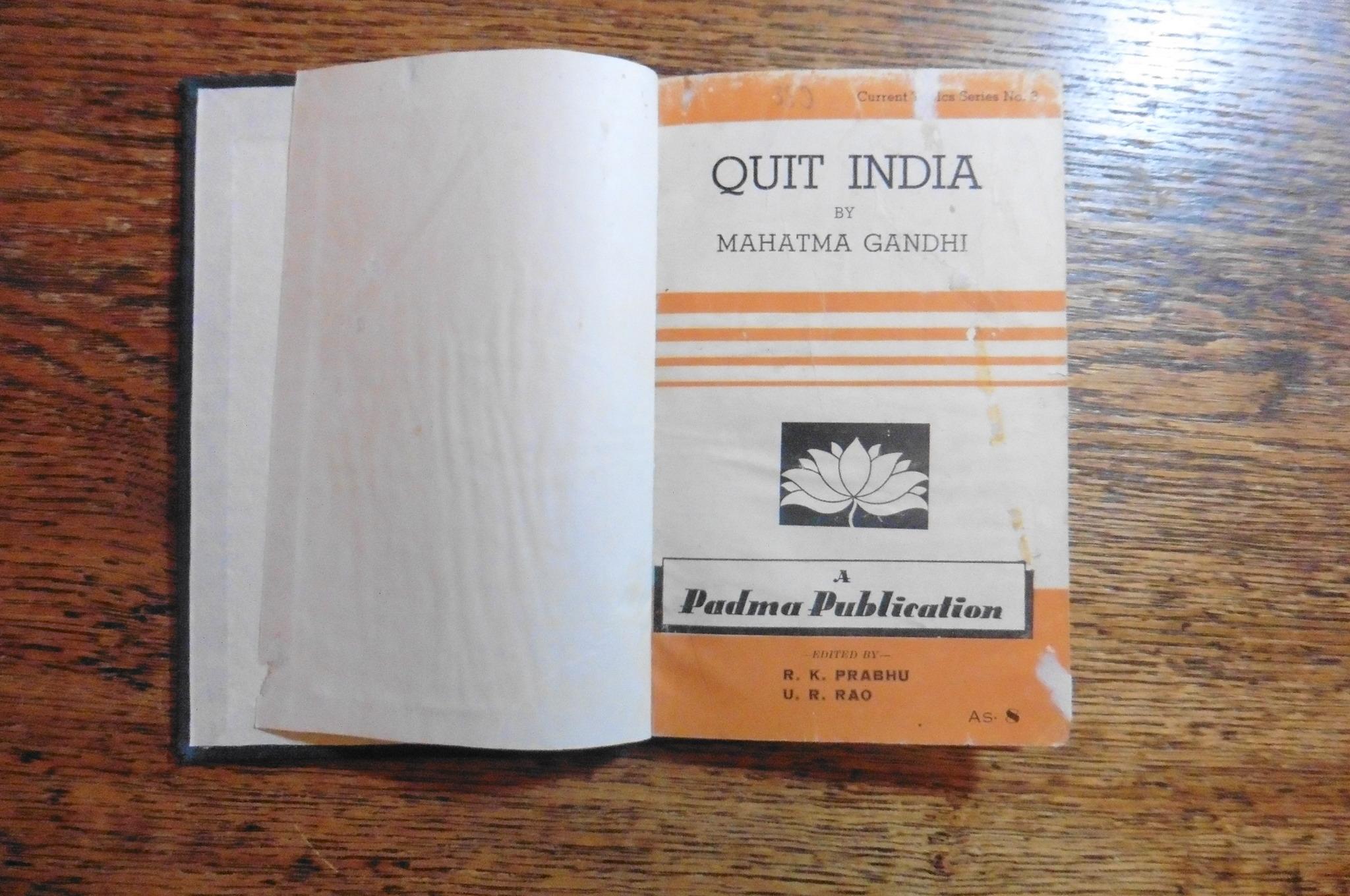 QUIT INDIA by GANDHI, MAHATMA: Good Hardcover (1942) | Neil Summersgill ...