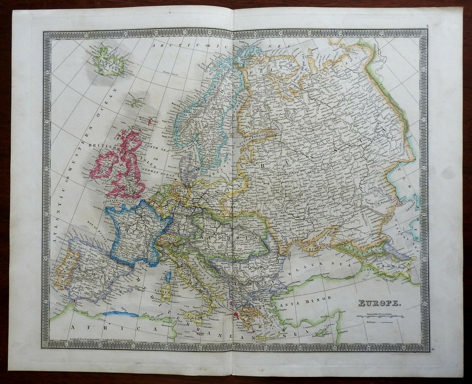 Europe Iberia British Isles Austria Ottoman Empire c. 1845 Dower ...
