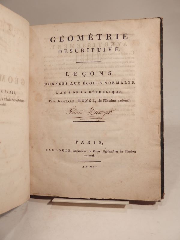 Géométrie descriptive. Leçons données aux écoles normales, l'an 3 de la ...