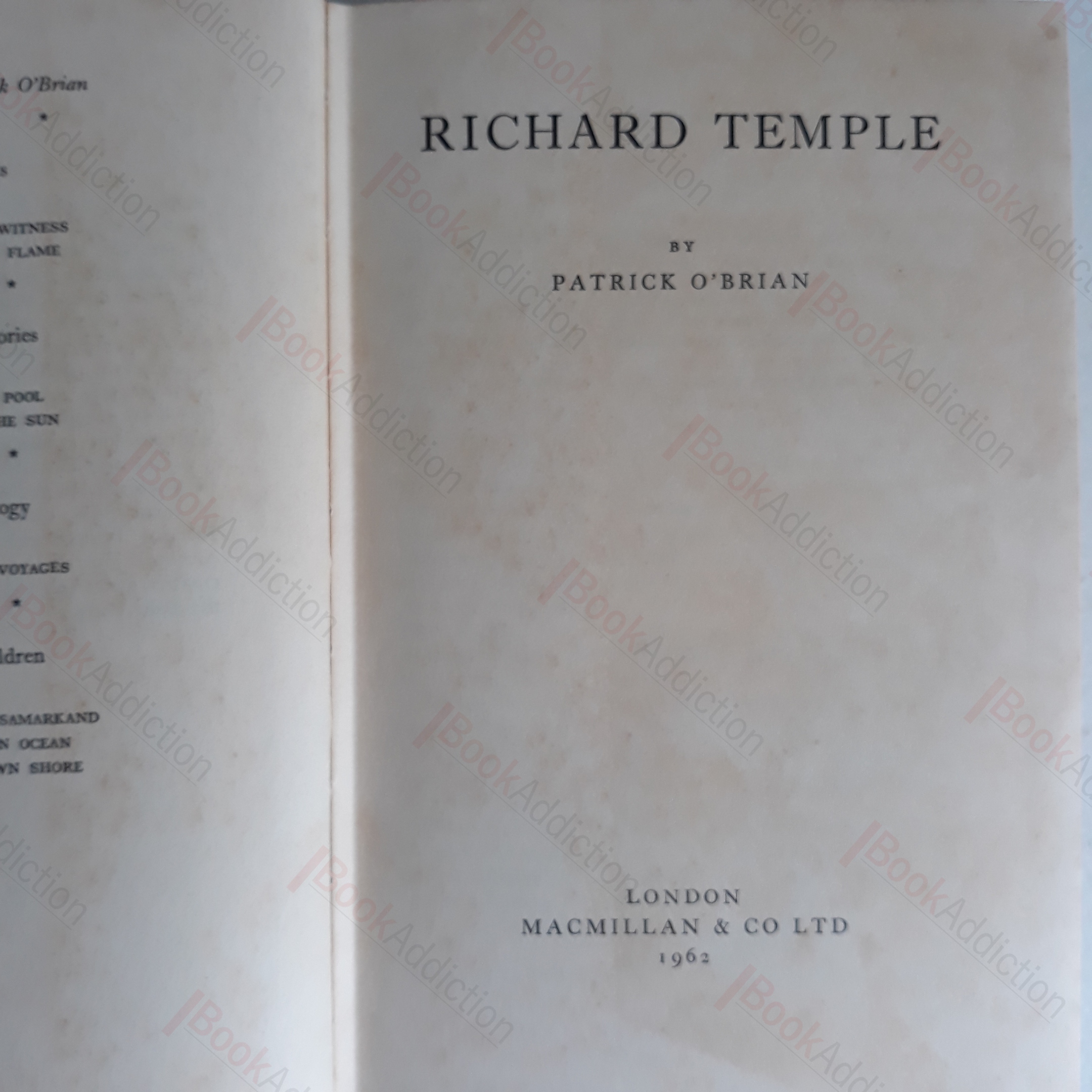 Richard Temple by O'Brian, Patrick: Very Good Hardcover (1962) 1st ...