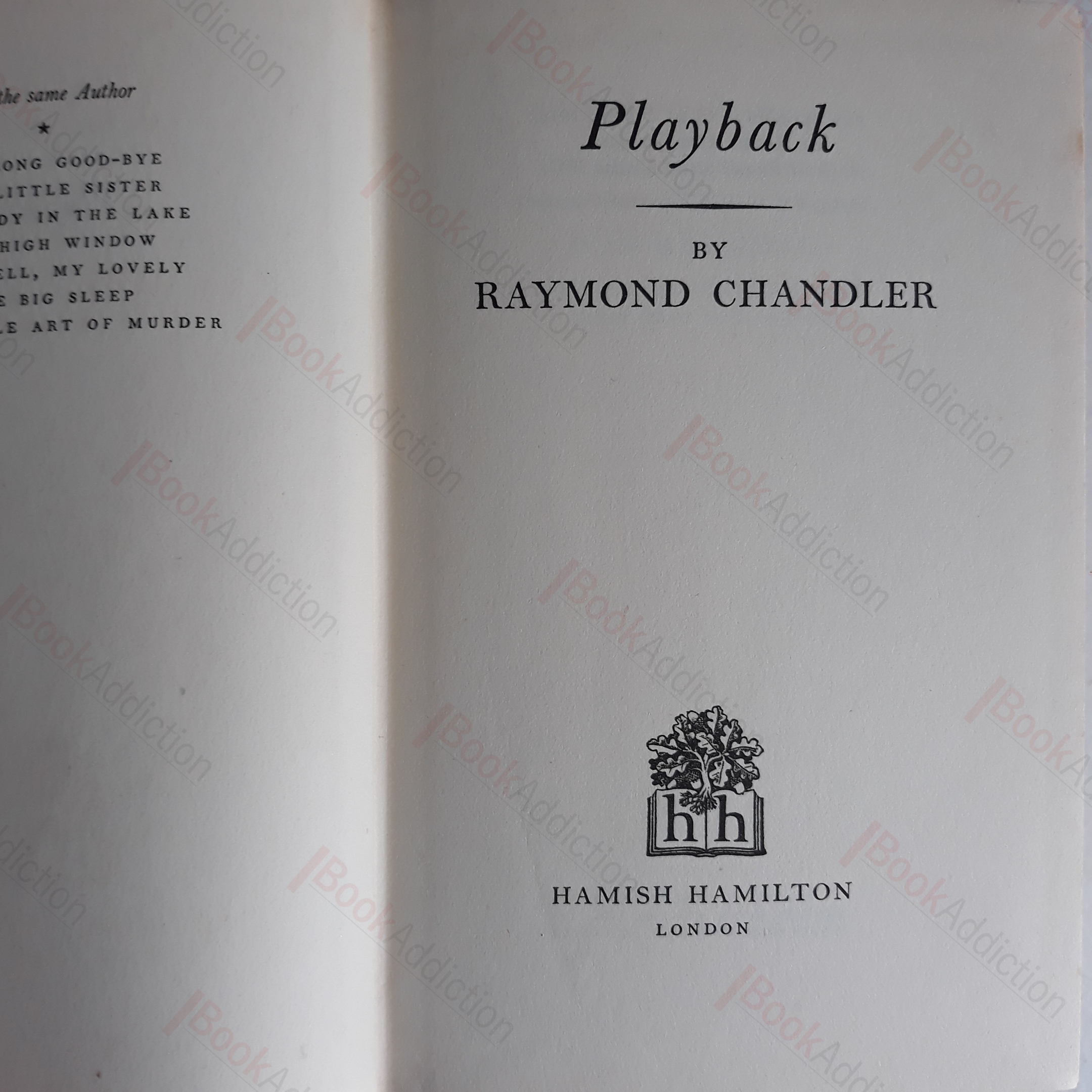 Playback by Chandler, Raymond: Very Good Hardcover (1958) 1st Edition ...