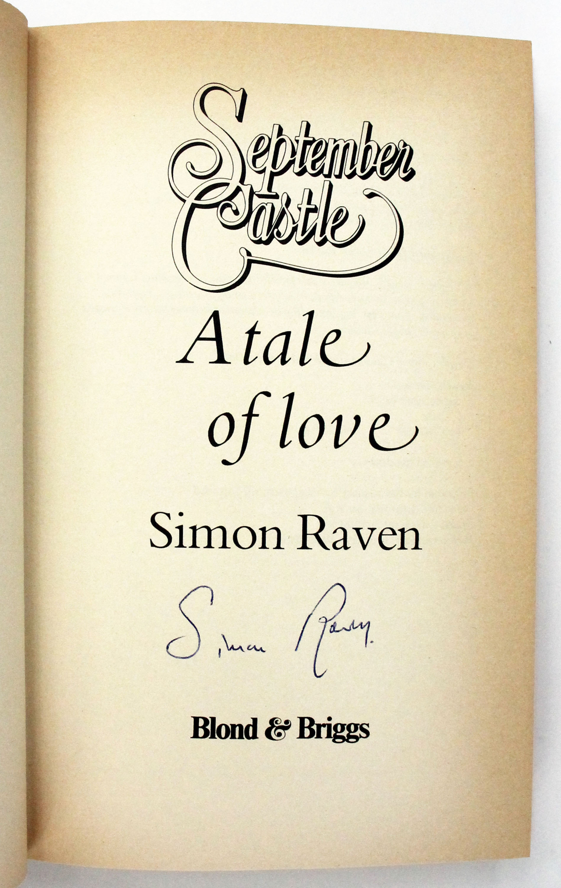 SEPTEMBER CASTLE von RAVEN, Simon: (1983) | LUCIUS BOOKS (ABA, ILAB, PBFA)