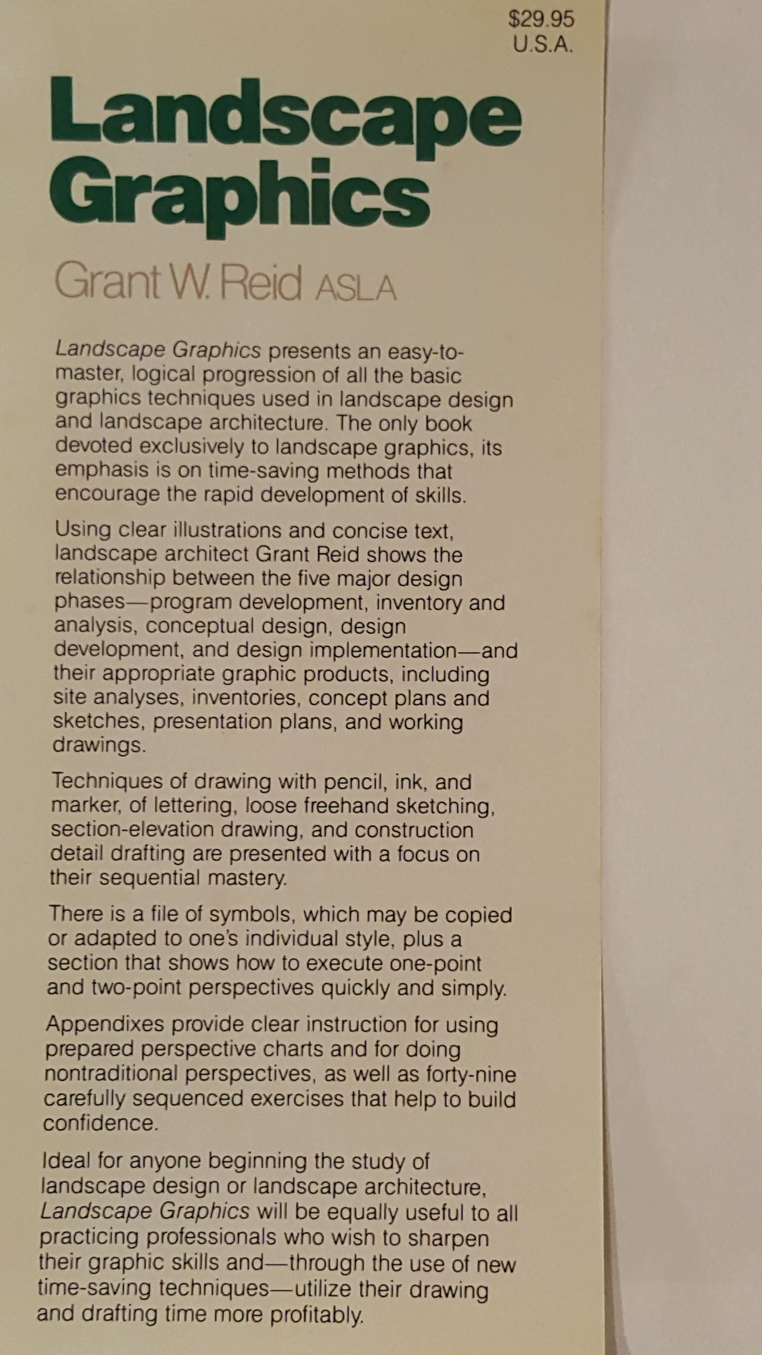 Landscape Graphics by Grant W. Reid: Fine Hardcover (1987) 1st Printing ...