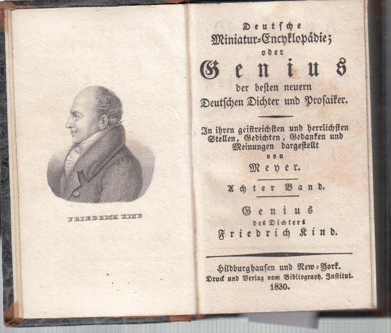 Genius des Dichters Friedrich Kind / Genius der Dichter Tiedge und ...