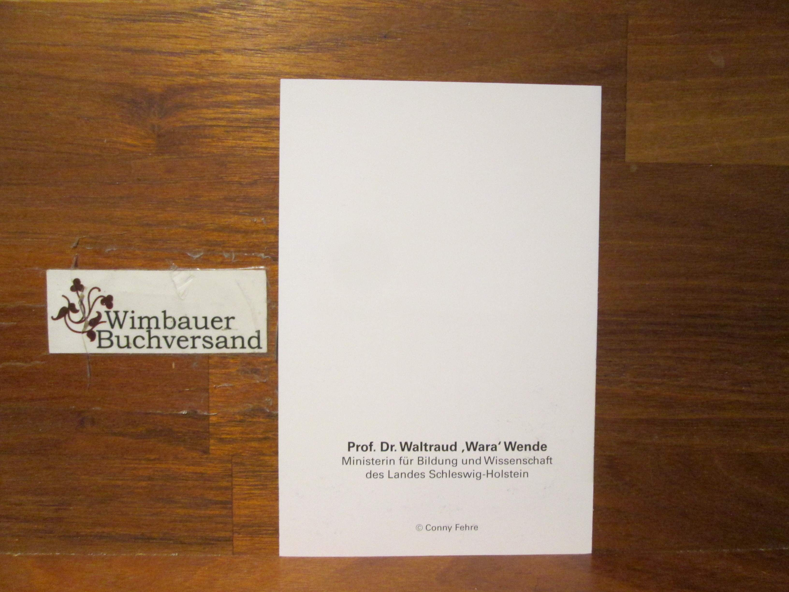 Original Autogramm Waltraud Wara Wende Landesministerin /// Autogramm ...