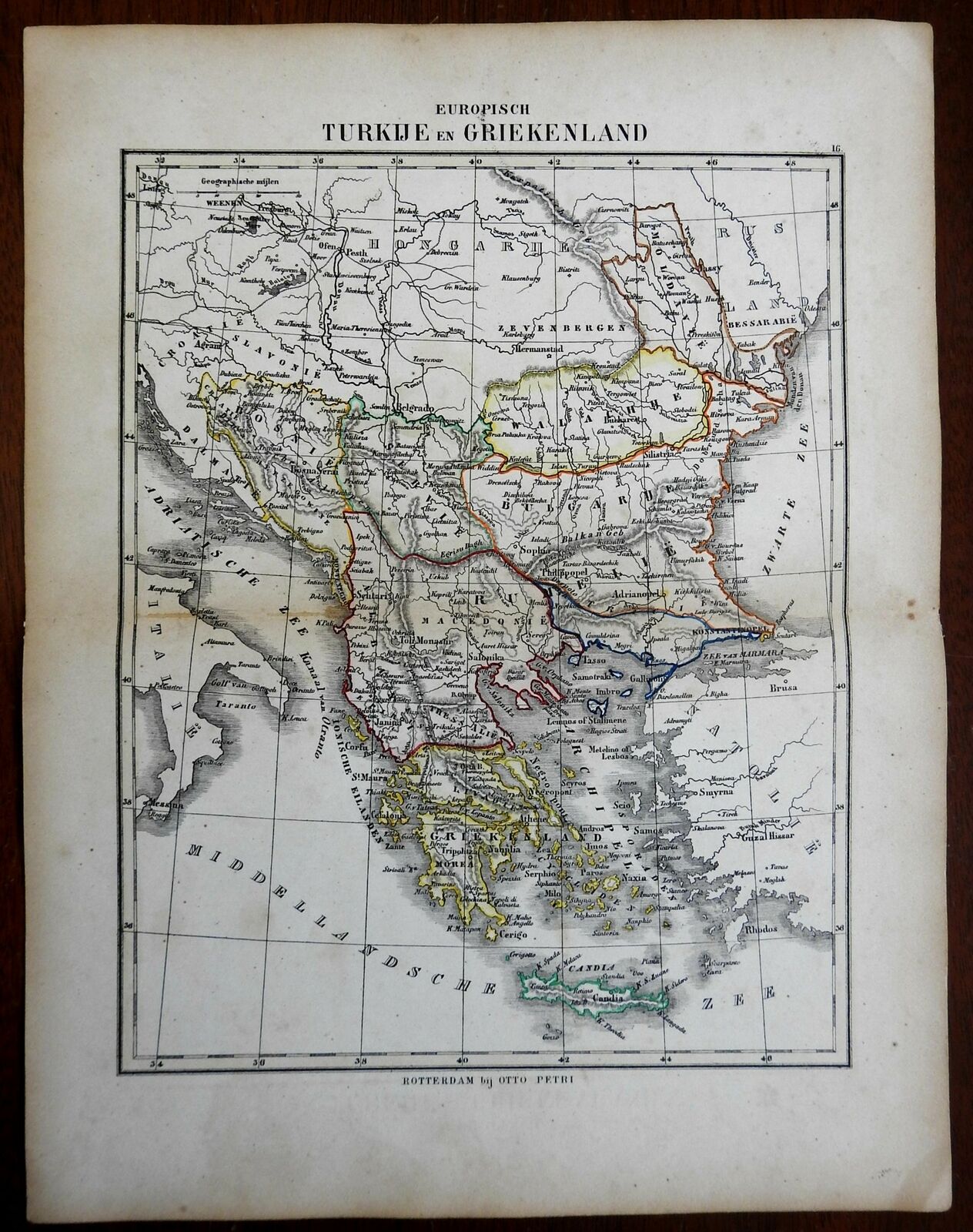 Ottoman Balkans Kingdom of Greece Serbia Bulgaria Albania c. 1850 Otto ...