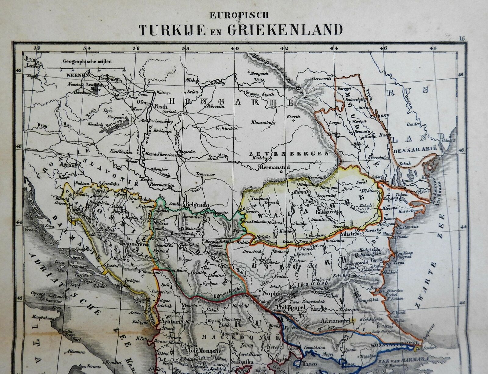 Ottoman Balkans Kingdom of Greece Serbia Bulgaria Albania c. 1850 Otto ...