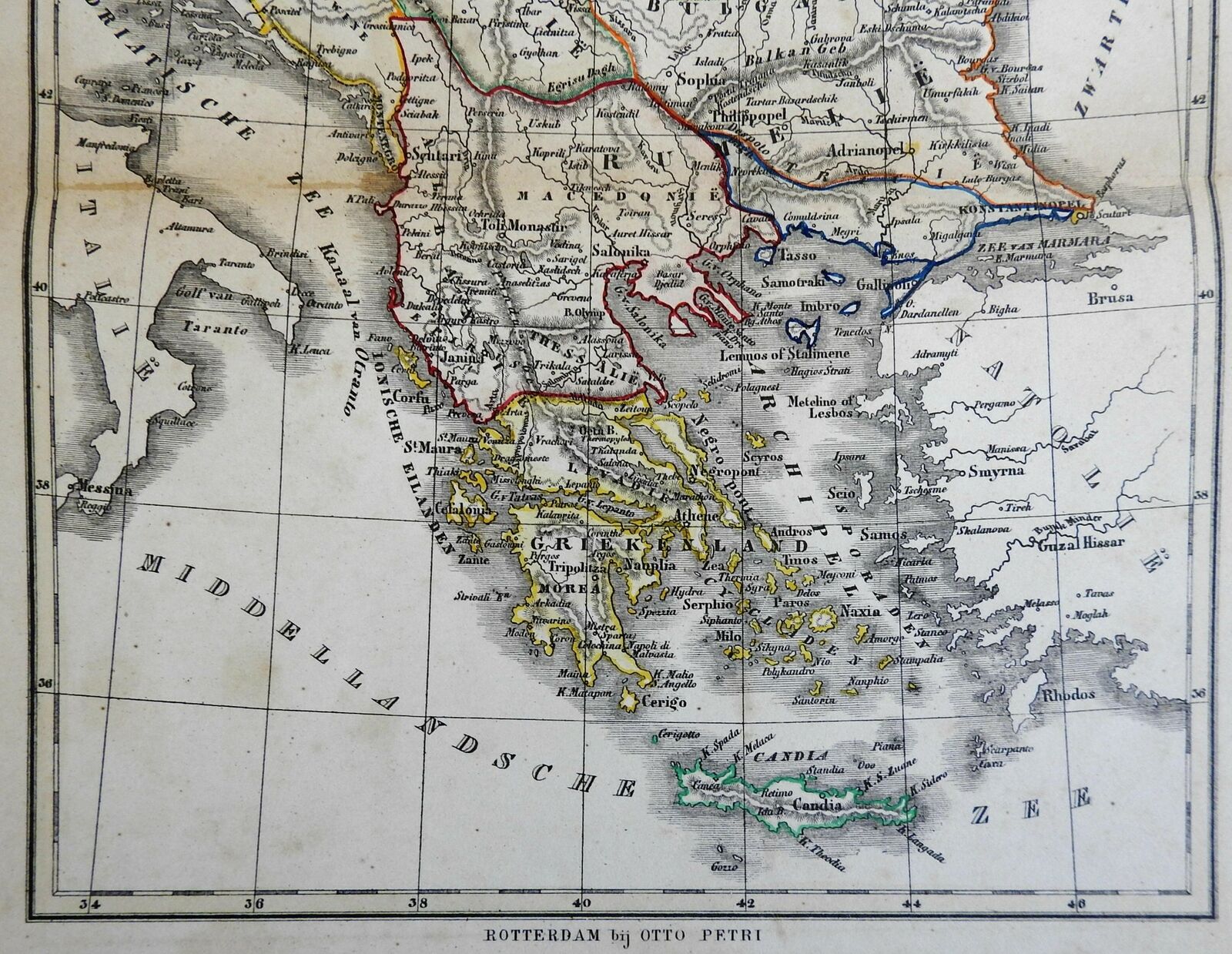 Ottoman Balkans Kingdom of Greece Serbia Bulgaria Albania c. 1850 Otto ...