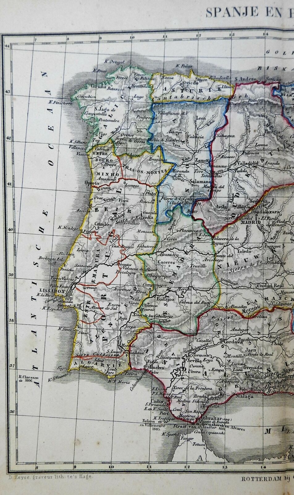 Iberian Peninsula Spain & Portugal Leon Catalonia Galicia c. 1850 Otto ...