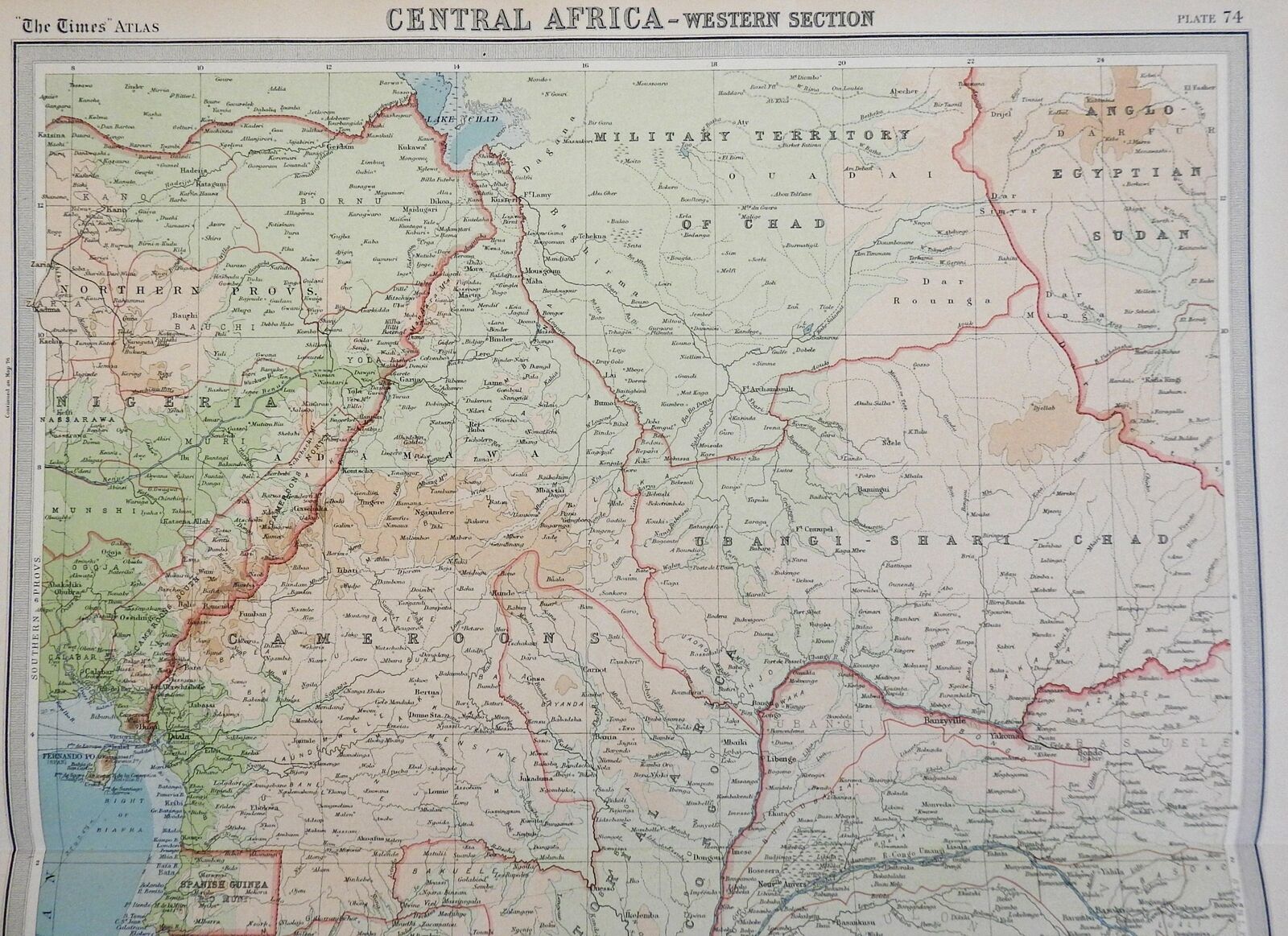 West Africa Belgian Congo Chad Angola Cameroon Nigeria 1922 Bartholomew ...