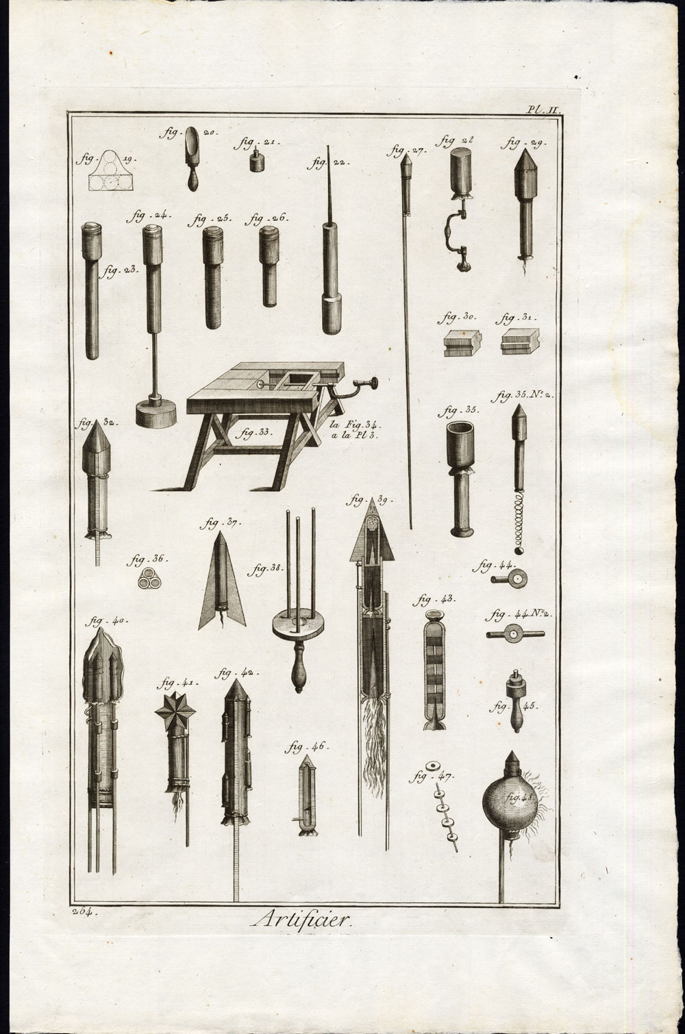 7 Antique Prints-PYROTECHNICS-FIREWORKS-EXPLOSIVES-ROCKET-Diderot-1751 ...