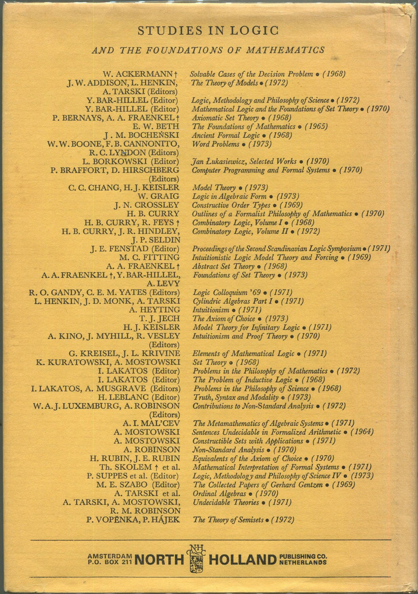 The Axiom of Choice by Jech, Thomas J.: Near Fine Hardcover (1973 ...