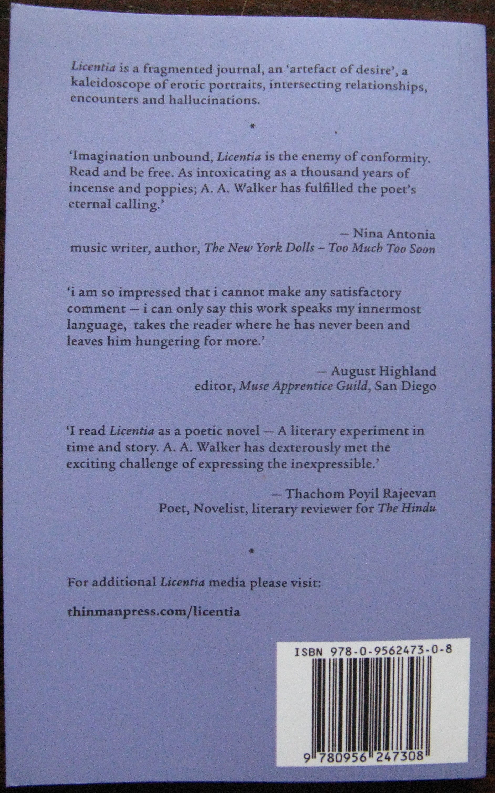 Licentia by A. A. Walker. 2014. 1st Edition by A A Walker: Good Soft ...