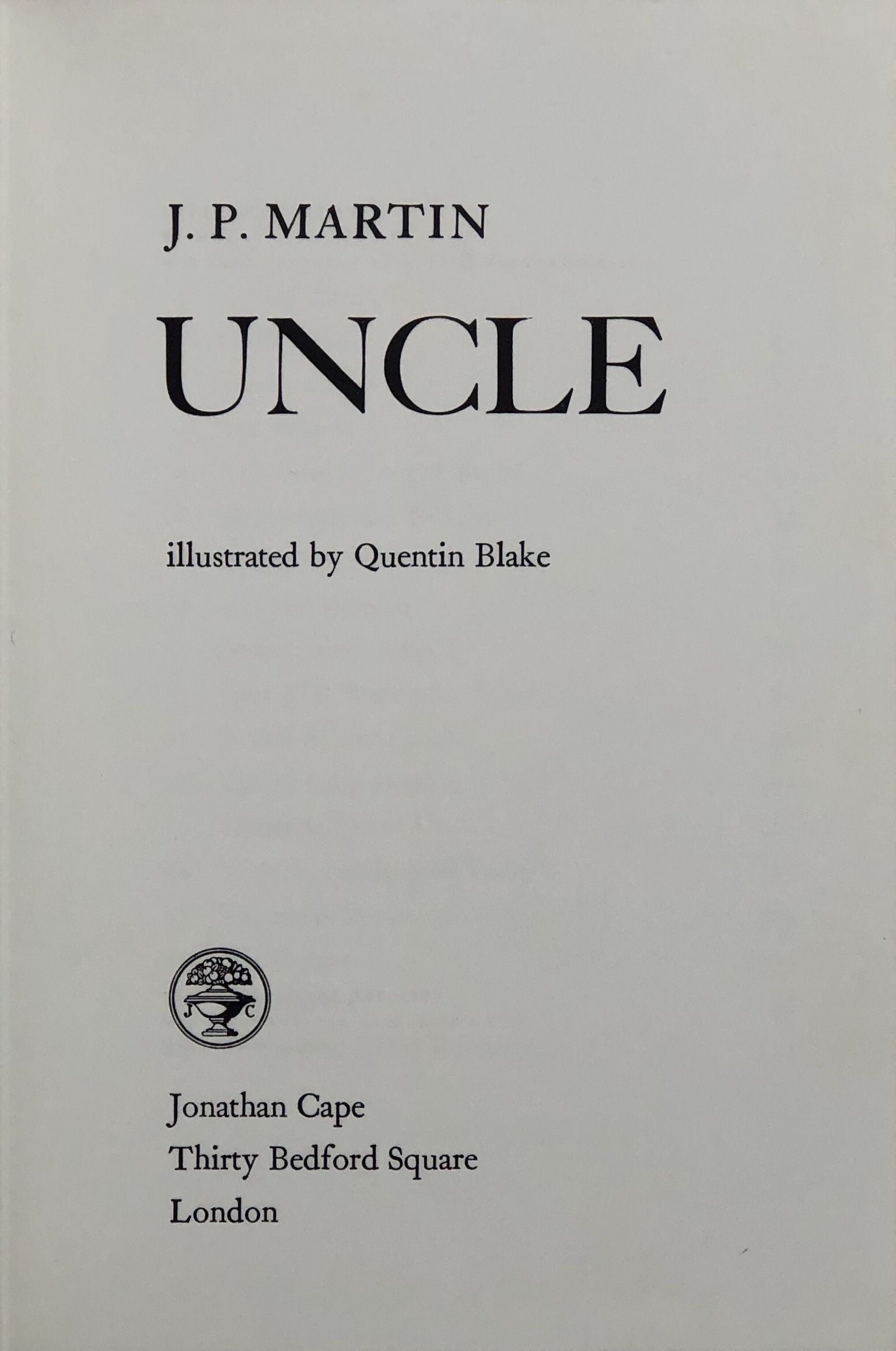 Set of four 'Uncle' books by MARTIN J.P.: (1964) | Maggs Bros. Ltd ABA ...