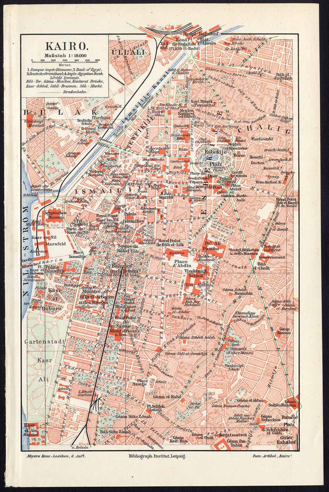 Antique Plan-CAIRO-EGYPT-NILE-Meyers-1903: (1903) Art / Print / Poster ...