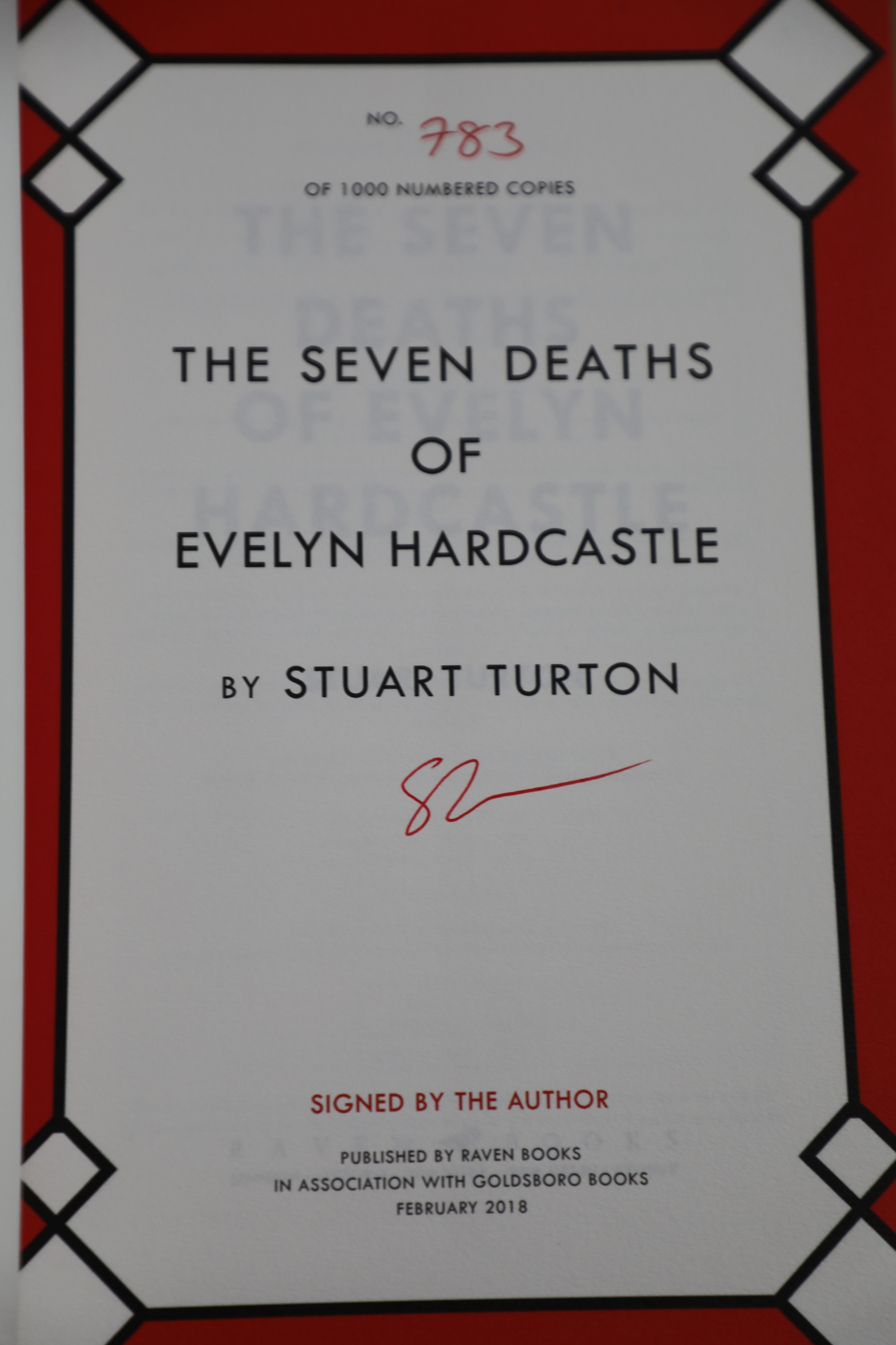 The Seven Deaths of Evelyn Hardcastle signed limited 1st/1st by Stuart ...