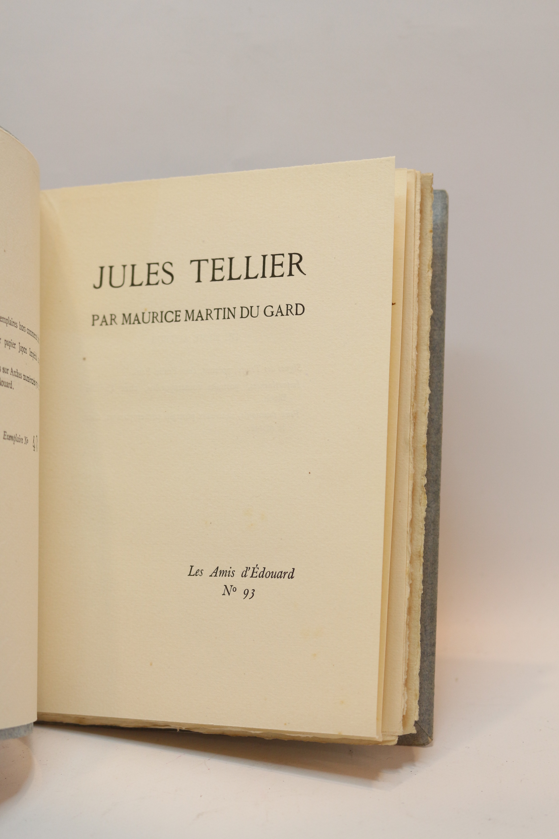 Jules Tellier by Maurice MARTIN DU GARD: couverture souple (1925 ...