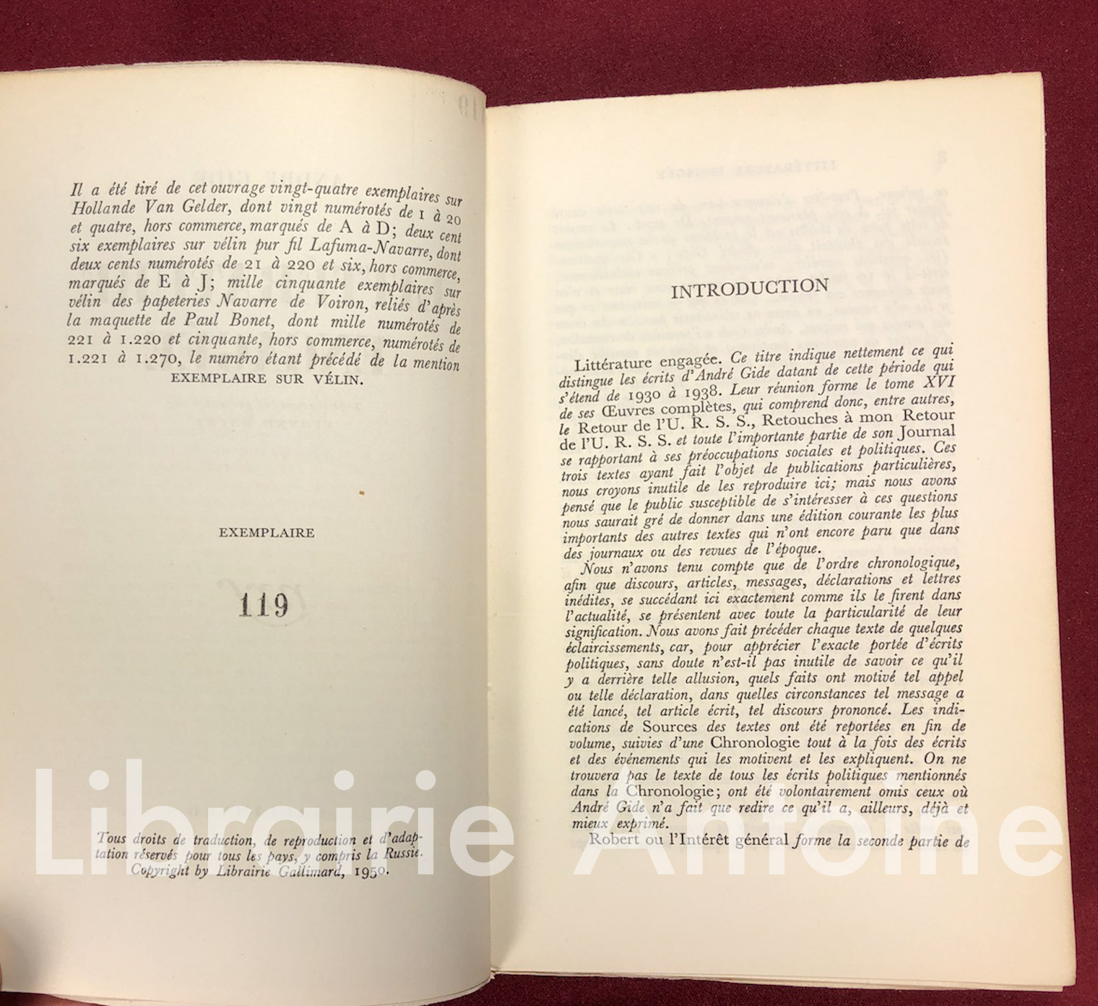 Littérature engagée. Textes réunis et présentés par Yvonne Davet. by ...