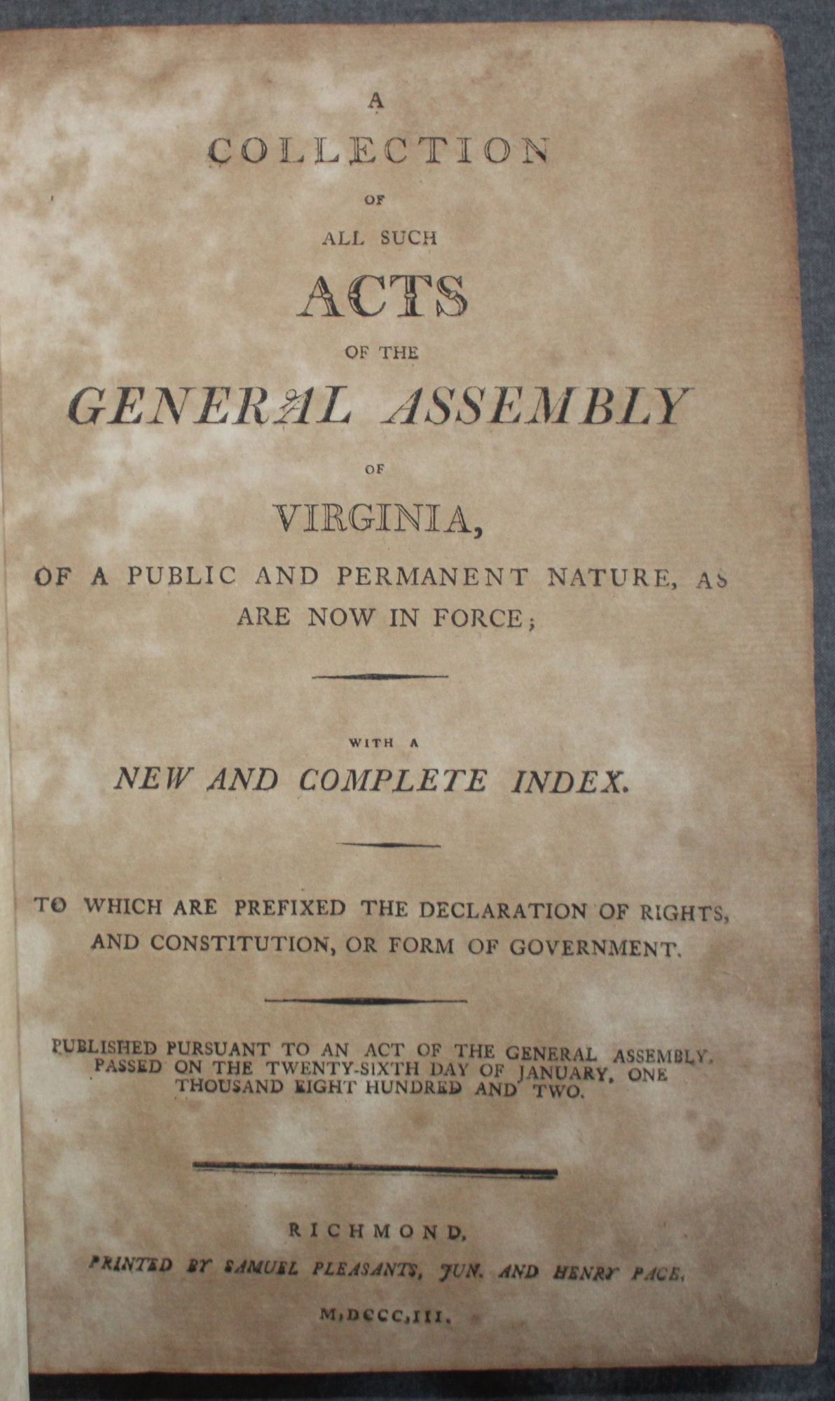 [Revised Code] A COLLECTION OF ALL SUCH ACTS OF THE GENERAL ASSEMBLY OF ...