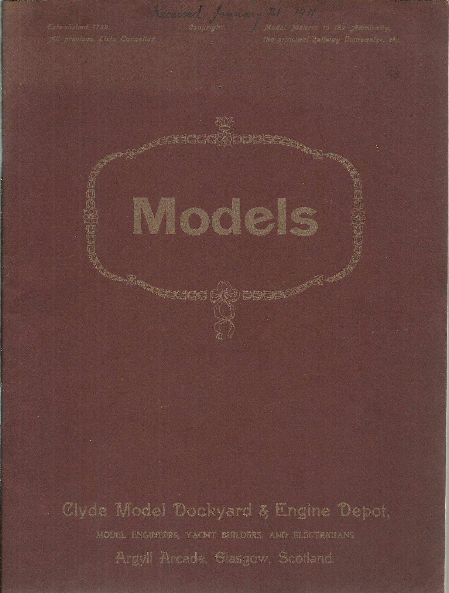 Models. by Clyde Model Dockyard & Engine Depot.:: Very Good Soft cover ...