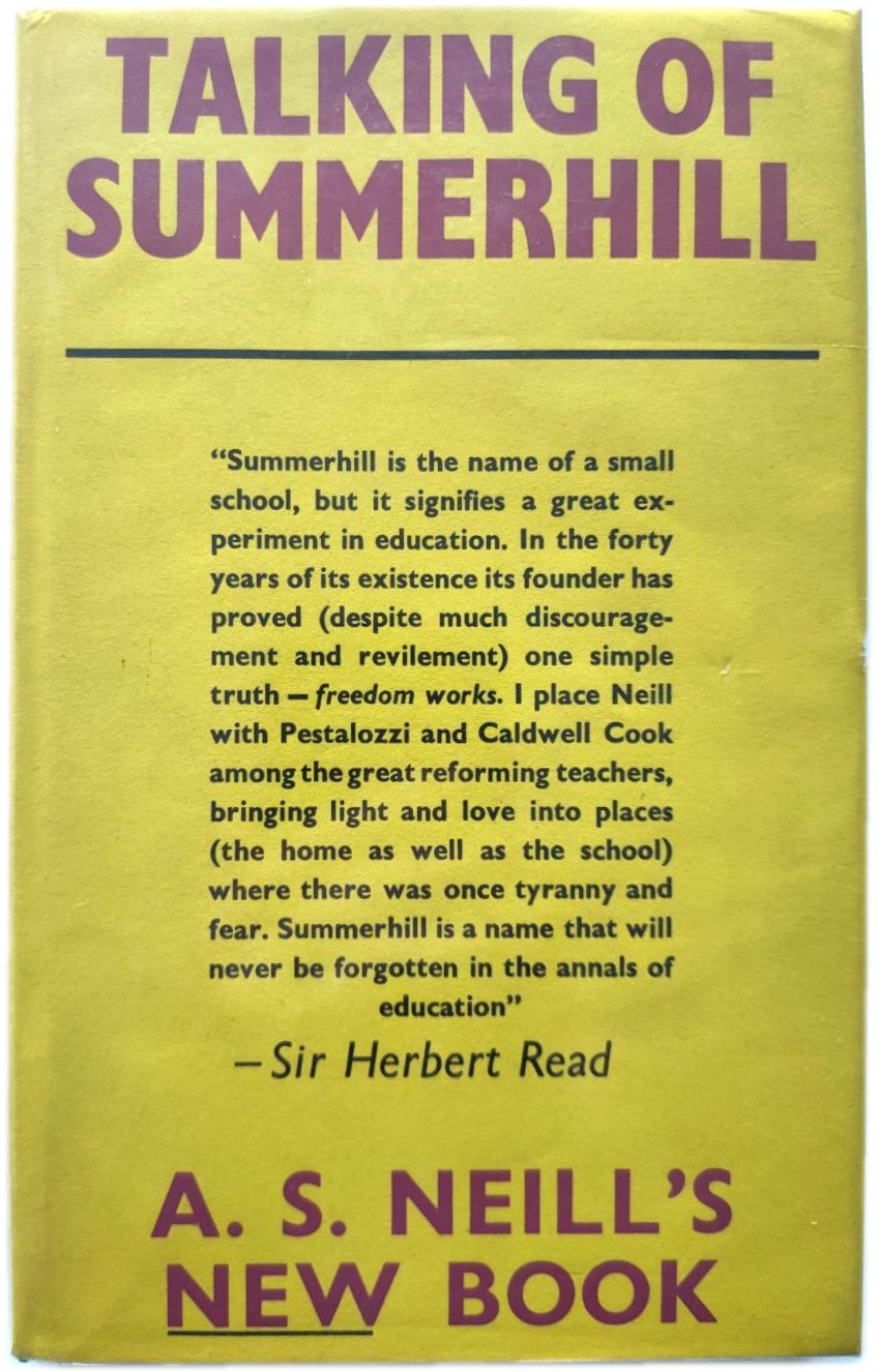 Talking of Summerhill par Neill, A. S.: Very Good Hardcover (1967 ...