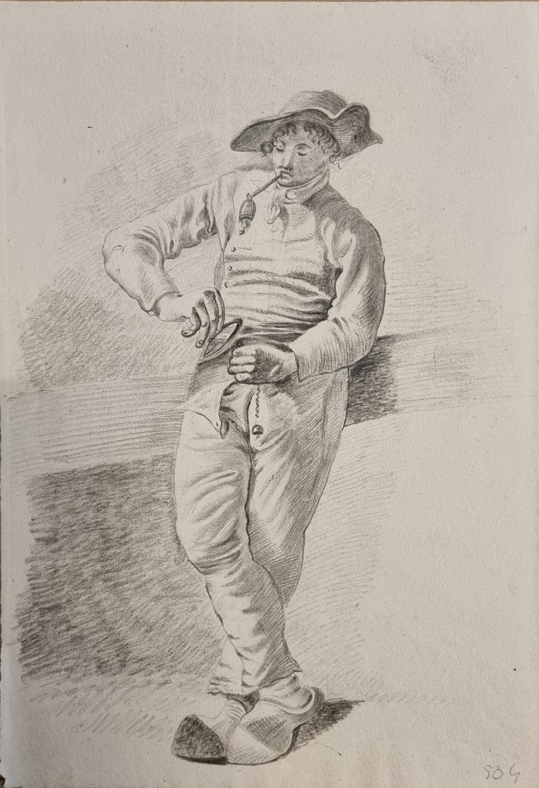 [Antique drawing] Man with pipe (man met pijp), ca 1850-1900. by ...