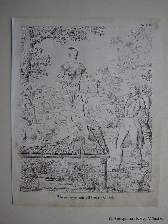 "Abentheuer am Mörder-Creek". Forscher begegnet einem Indianer ...